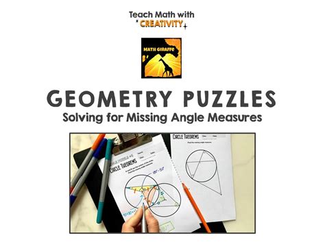 Angle Puzzles Challenge Set Solving For Missing Angle Measures Using