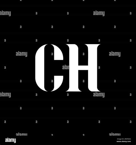 CH C H Letter Logo Design Initial Letter CH Uppercase Monogram Logo White Color CH Logo C H