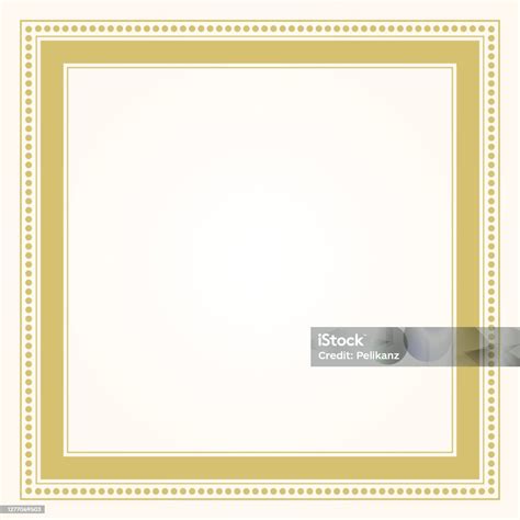 트렌디하고 세련된 심플한 포멀 골드 스퀘어 쉐이프 라인과 도트 테두리 프레임 블랭크 카드 디자인 요소 0명에 대한 스톡 벡터 아트 및 기타 이미지 Istock