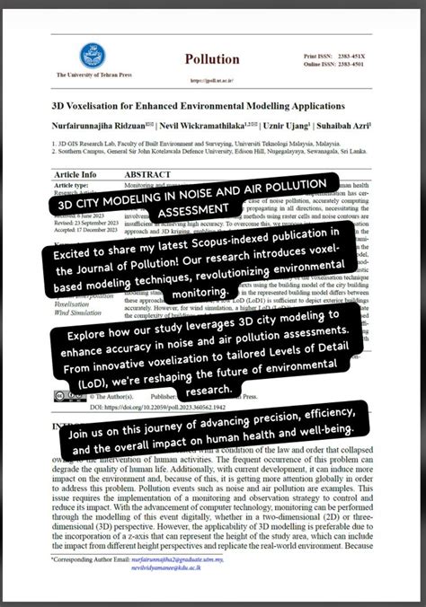 3d city modeling in noise and air pollution assessment uznir ujang phd
