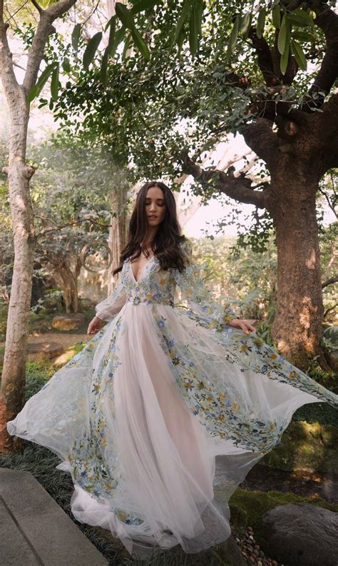 Primrose Unique Color Wedding Dress Vintage Wedding Dress Fairy
