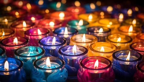 Many Colorful Candels Premium Ai Generated Image