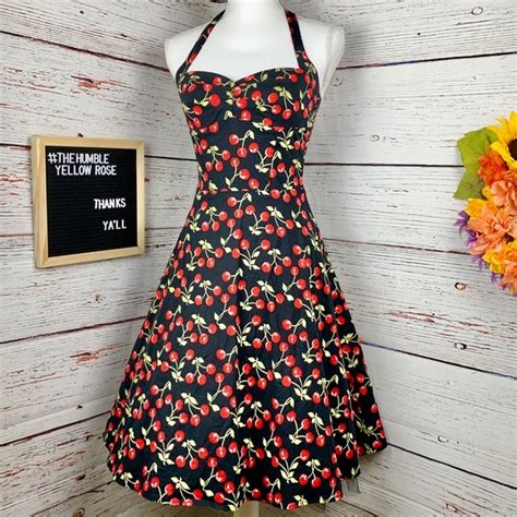 Ruby Rox Dresses Vintage Ruby Rox Cherry Halter Pinup Rockabilly