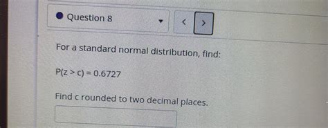 Solved Question For A Standard Normal Distribution Chegg
