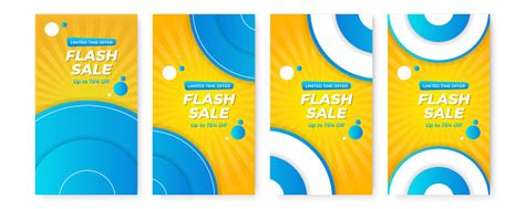 깨끗한 현대 소셜 미디어 스토리 템플릿 세트 다채로운 기하학적 배경 플래시 세일 할인 배너 템플릿 프로모션 가격에 대한 스톡 벡터 아트 및 기타 이미지 Istock