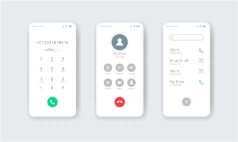 Premium Vector Smartphone Call Screen User Interface Phone Call Ui