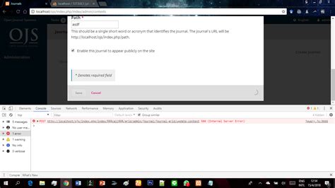 OJS 3 1 1 Create Journal Loads Indefinitely Journal Db Exists But All Javascript Missing