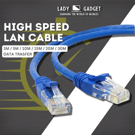 3m 5m 10m 15m 20m 30m 1000mbps Cat6 Lan Cable Rj45 Cable Network Cable Gigabit Ethernet Cable