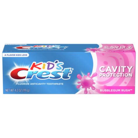 Crest Toothpaste Fluoride Anticavity Bubblegum Rush Cavity Protection