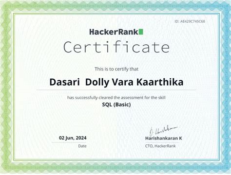 Dasari Dolly Vara Kaarthika On Linkedin Sql Certification