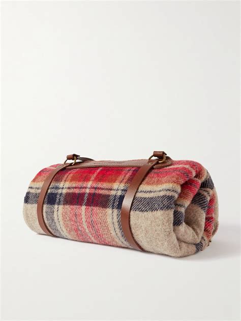 Pendleton Checked Virgin Wool Fringed Blanket Pendleton