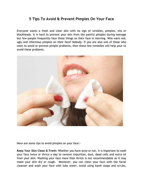 PPT Tips To Avoid Prevent Pimples On Your Face PowerPoint Presentation ID