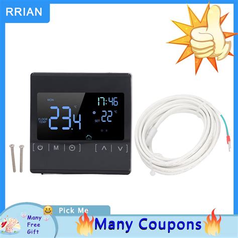 Rrianfo Programmable Digital Thermostat Ac85v To 250v Touch Screen Home Widely Used Programming