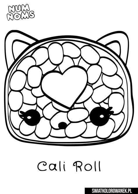 Cali Roll Kolorowanka Do Druku Num Noms Darmowe Kolorowanki Do Druku