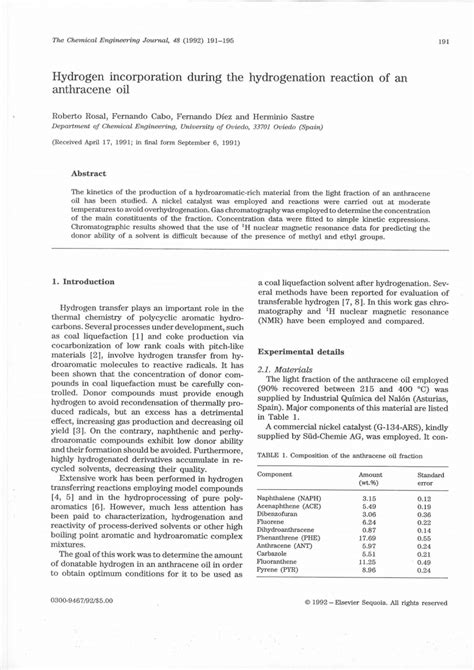 Pdf Hydrogen Incorporation During The Hydrogenation Reaction Of An