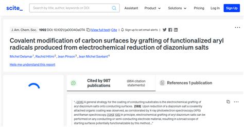 Covalent Modification Of Carbon Surfaces By Grafting Of Functionalized Aryl Radicals Produced