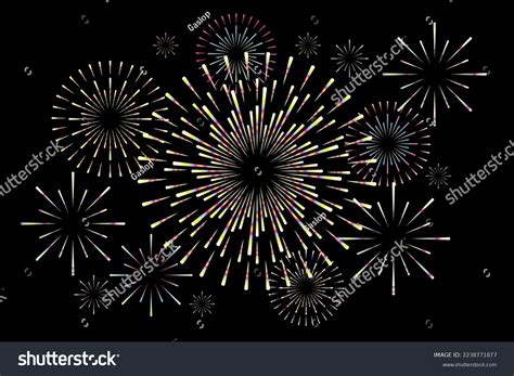Fireworks Explosion Vector New Year Celebration Stock Vector Royalty Free 2238771877