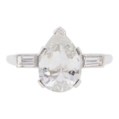 Gia 152 Carat Pear Cut Diamond Platinum Ring For Sale At 1stdibs