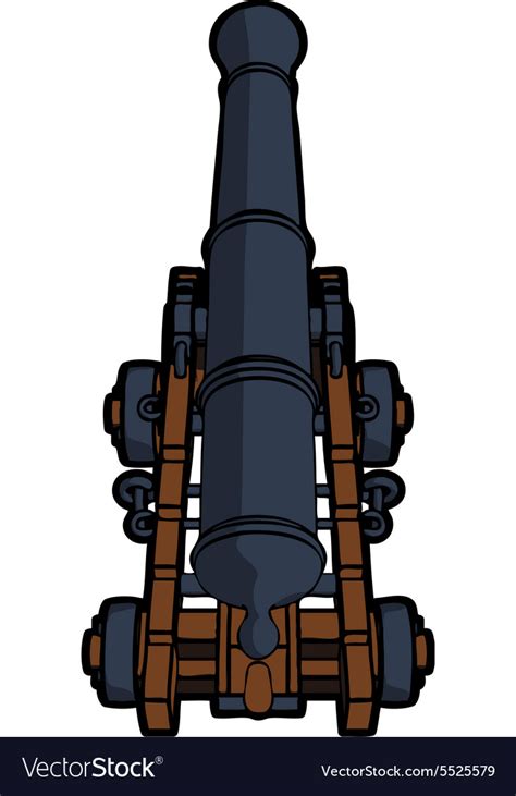 Naval Cannon View Back Royalty Free Vector Image