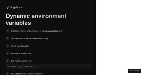 Magellanic Dynamic Envs Codesandbox