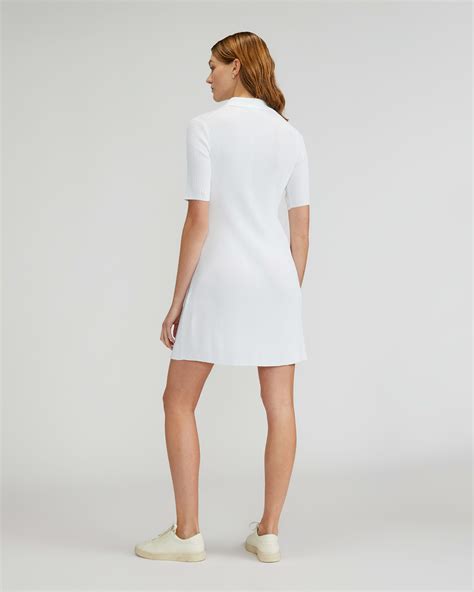 The Ribbed Short Sleeve Polo Dress White Everlane