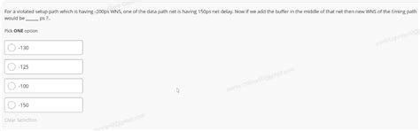 For A Violated Setup Path Which Is Having 200ps Wns