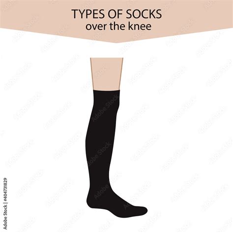 High Stockings Over The Knee A Kind Of Socks Black Stockings Leg Vector Illustration
