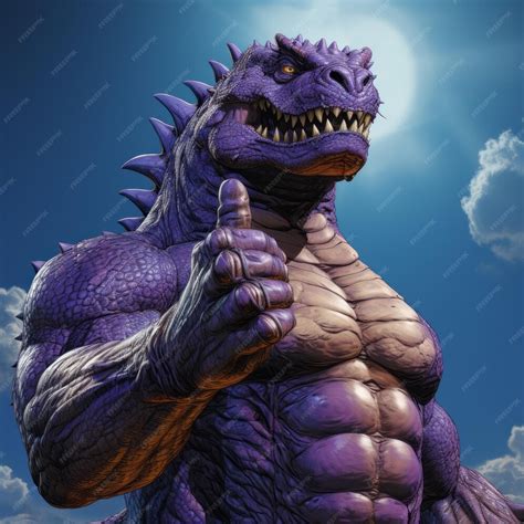 Premium Photo Blurple Barney A Hyperreal Caricature In The Mighty