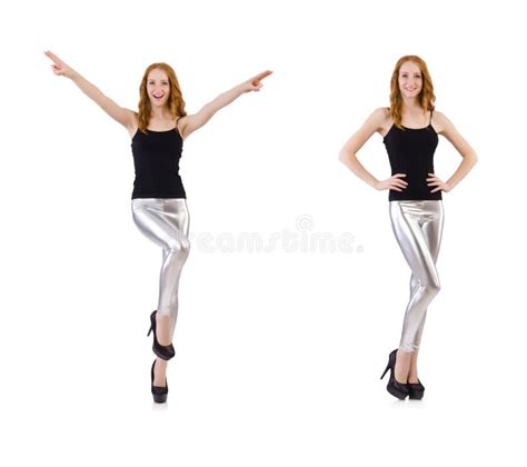 Young Redhead Girl In Tight Leggings Stock Image Image Of Compilation