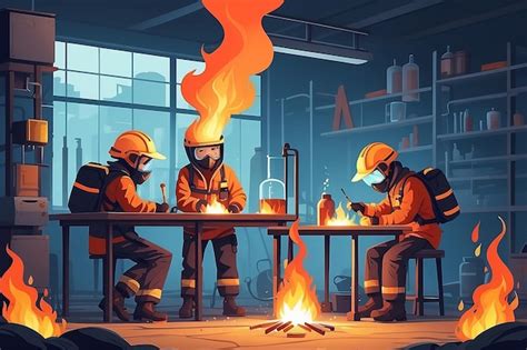 Premium Photo Babes Wearing Safety Gear In Lab Vector Flat Style Illustration