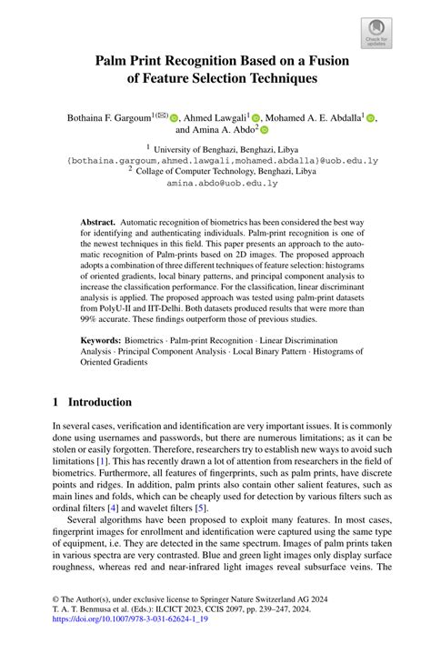 Pdf Palm Print Recognition Based On A Fusion Of Feature Selection