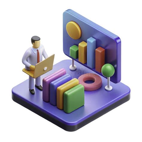 Business Analyst Working On Data Visualization With Laptop And Colorful