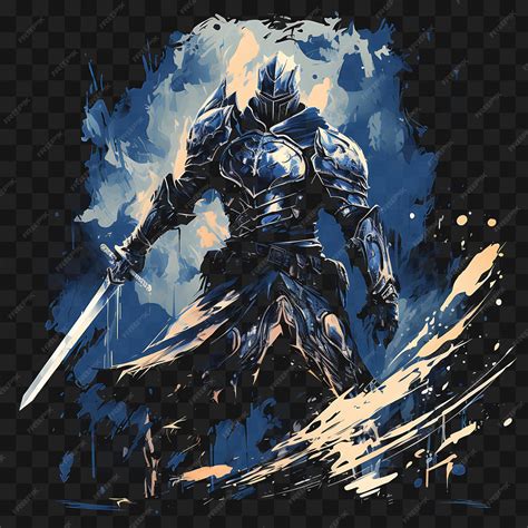 Premium Psd Psd Of Knight In A Charging Position Wielding A Massive