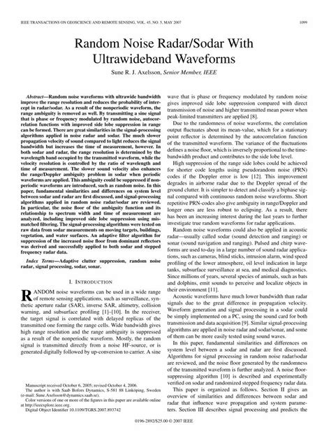 pdf random noise radar sodar with ultrawideband waveforms dokumen tips