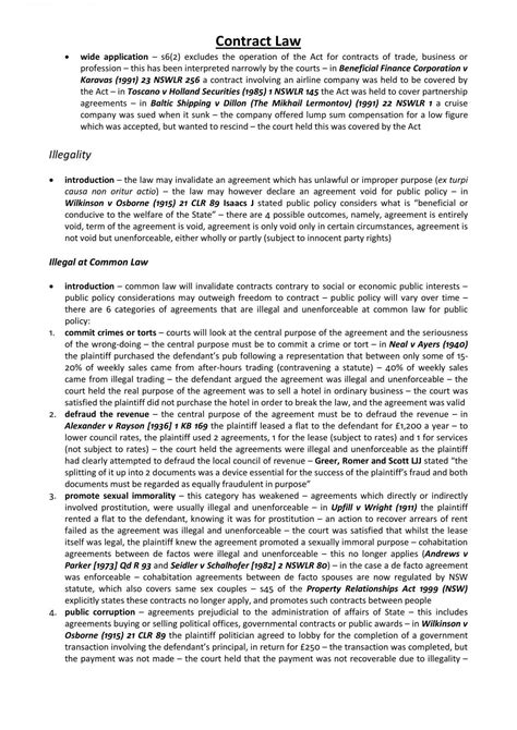 Contracts Law Notes Laws1015 Contracts Usyd Thinkswap
