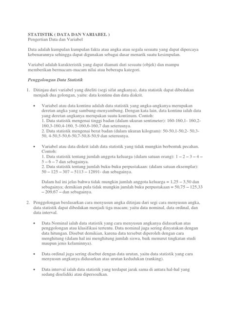 Data Dan Variabel Pdf Pengembangan Diri Sains And Matematika
