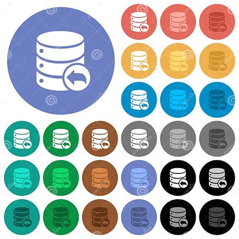 database transaction rollback round flat multi colored icons stock