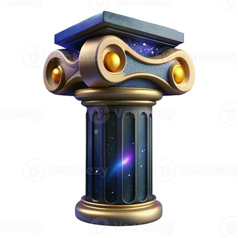 Stunning Traditional Architectural Column Iconography With Classical Style Isolated Authentic