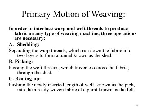 Weaving Process In Textile Pptx