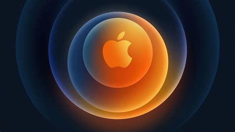 Apple Logo Dark Blue And Orange Circles Default — Free Mac Or Pc Wallpaper 4k Hd 2026
