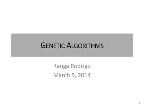 ppt genetic algorithms powerpoint presentation free download id