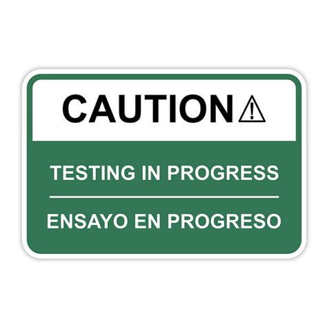Classic Framed Plus Caution Testing In Progress Wall Or Door Sign