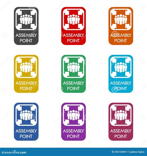 Assembly Meeting Point Icon Vertical And Horizontal Version Vector