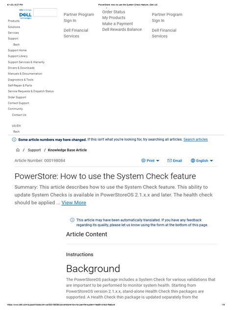 powerstore how to use the system check feature dell us pdf user
