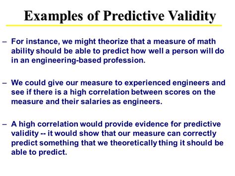 29 Examples Of Predictive Validity