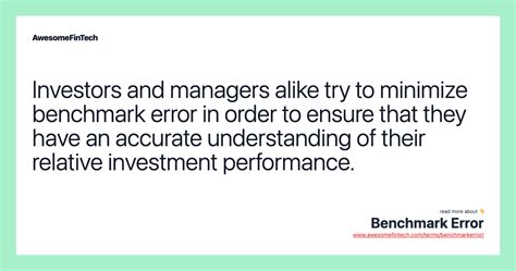 Benchmark Error AwesomeFinTech Blog