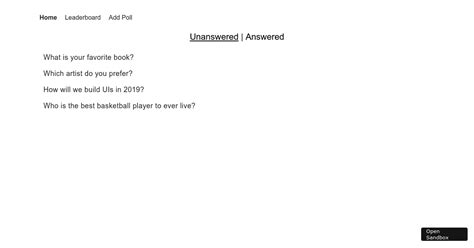 Redux Polls Codesandbox