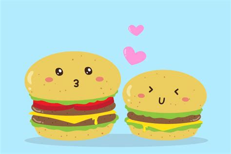 Pair Of Cute Hamburger Illustration Graphic By Yellagraphic Creative Fabrica