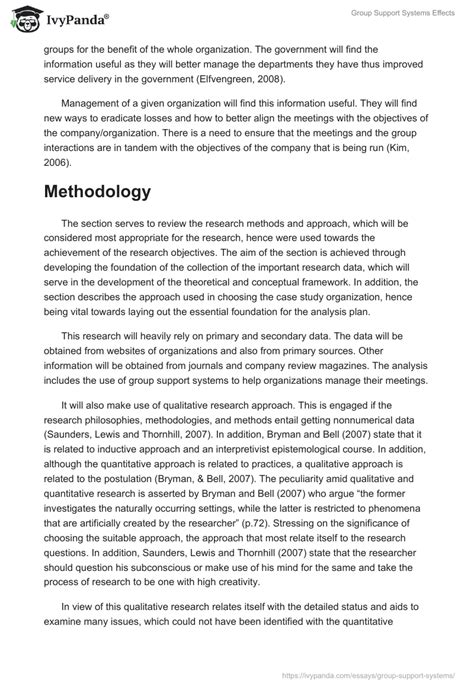 Group Support Systems Effects 1105 Words Coursework Example