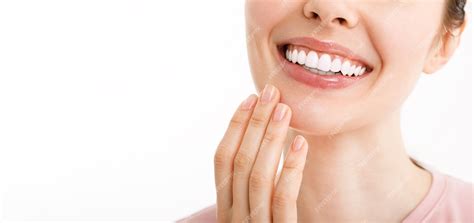 Sonrisa De Dientes Sanos Perfectos De Una Mujer Joven Blanqueamiento De